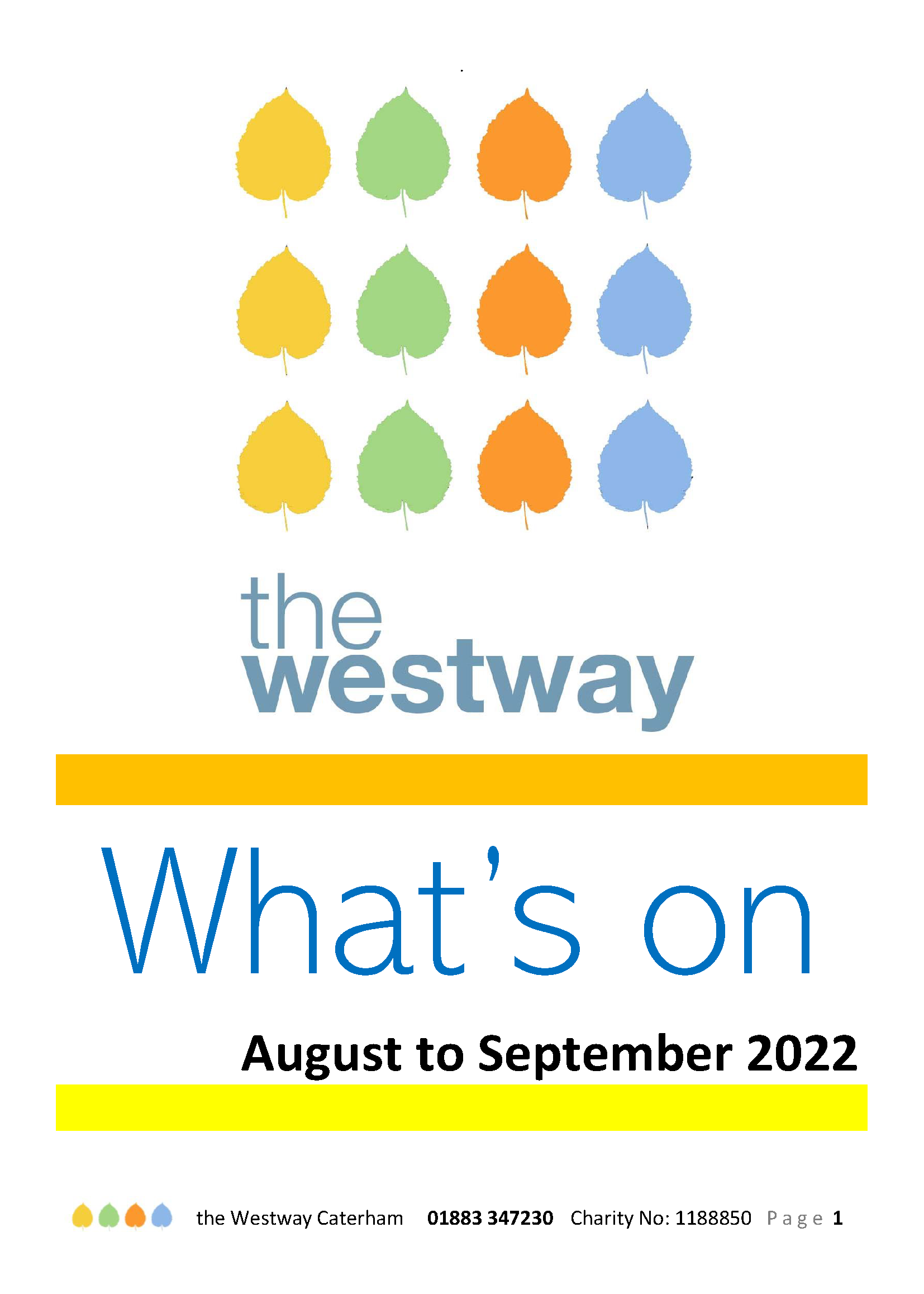 Programme August to September 2022 – The Westway Centre